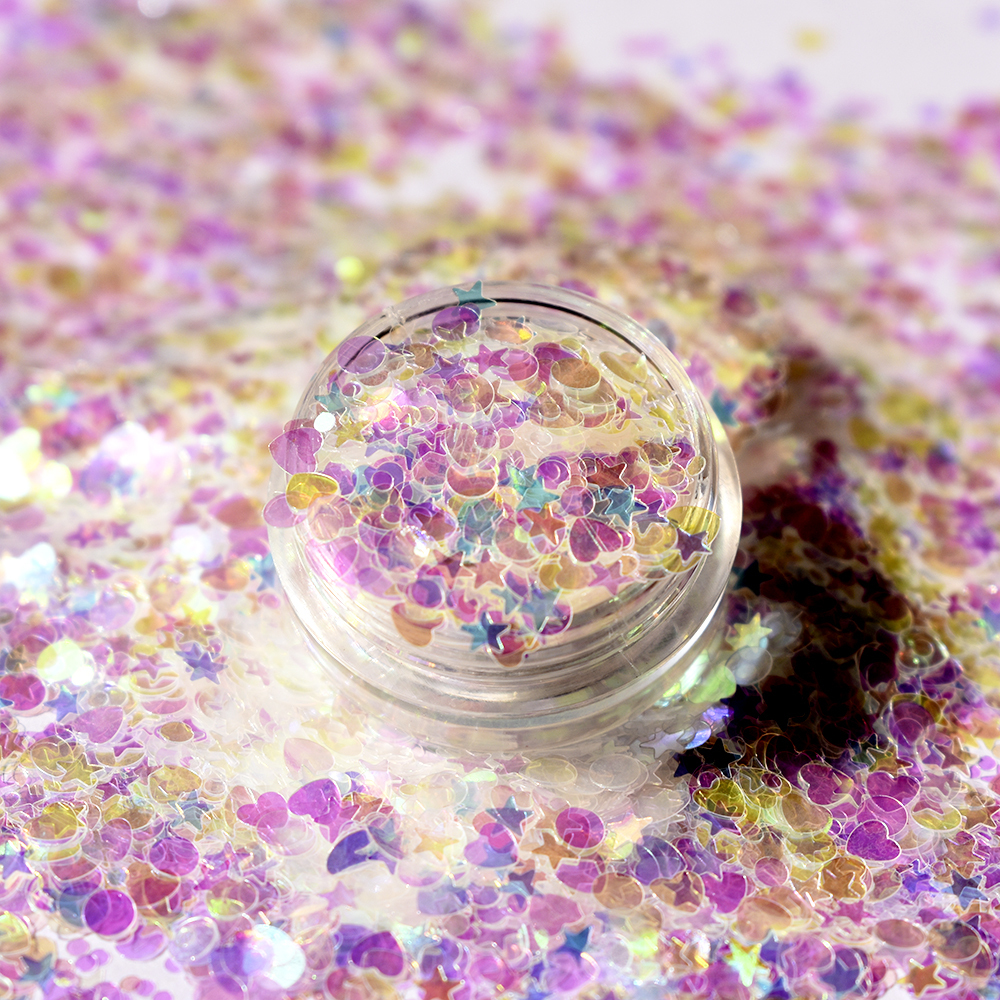 different shapes mixes glitter