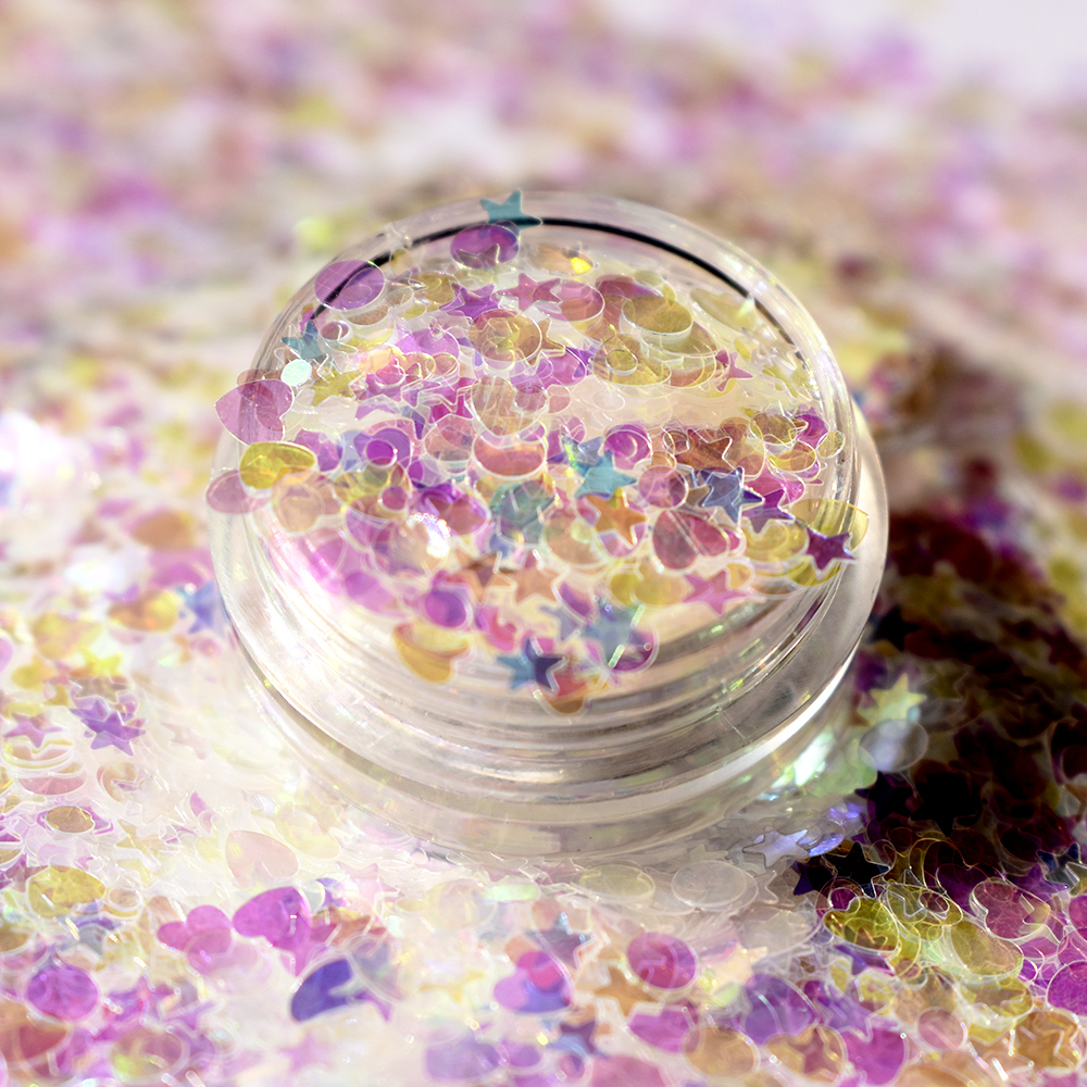 different shapes mixes glitter