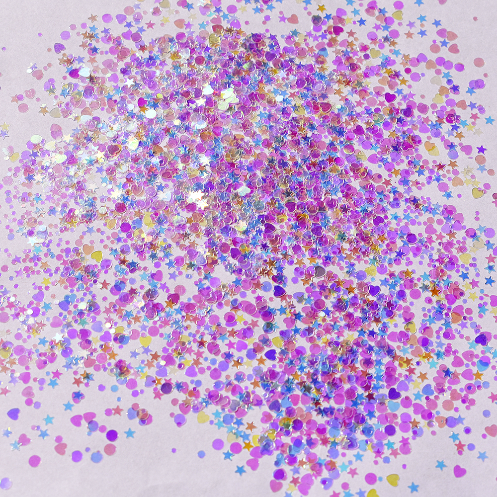 different shapes mixes glitter