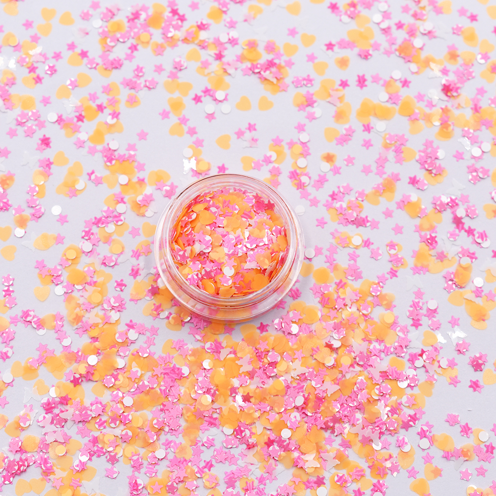 different shapes mixes glitter