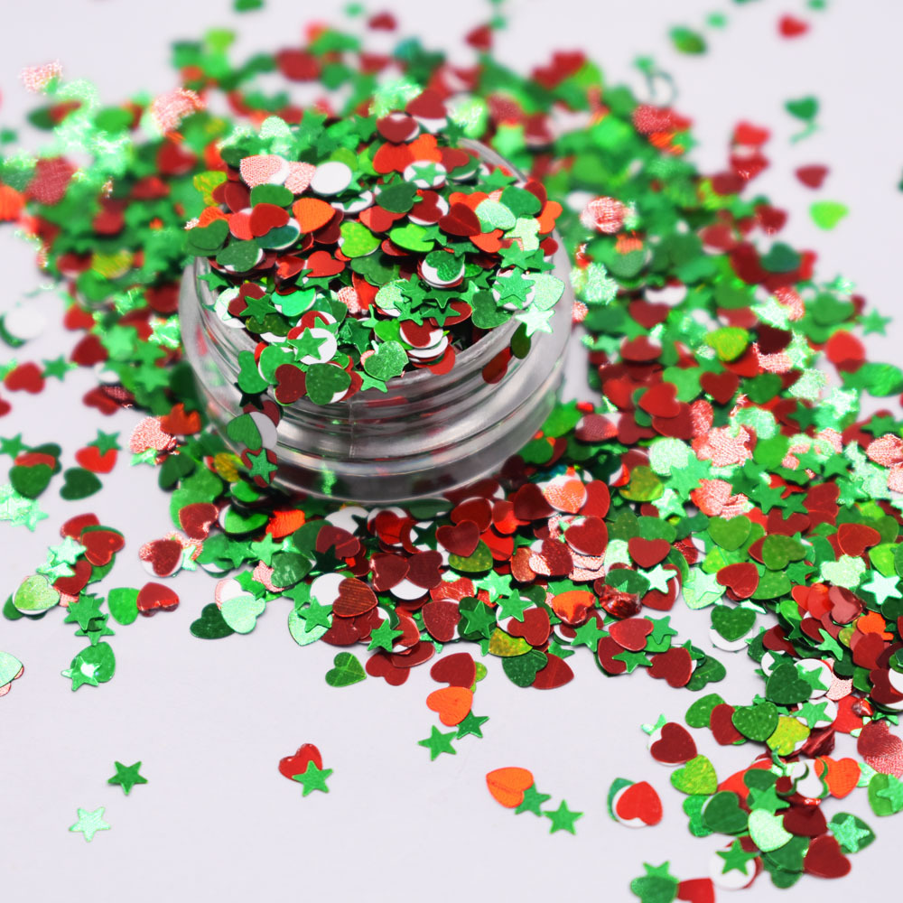 different shapes mixes glitter