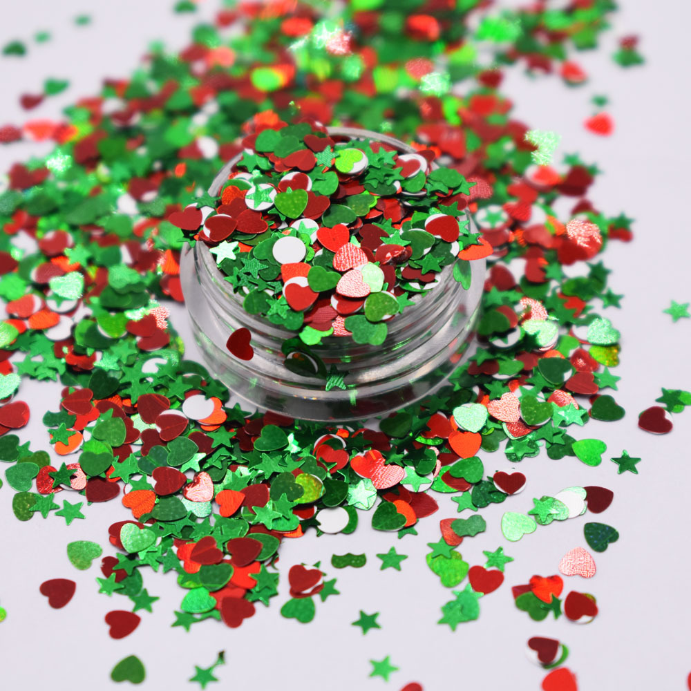different shapes mixes glitter