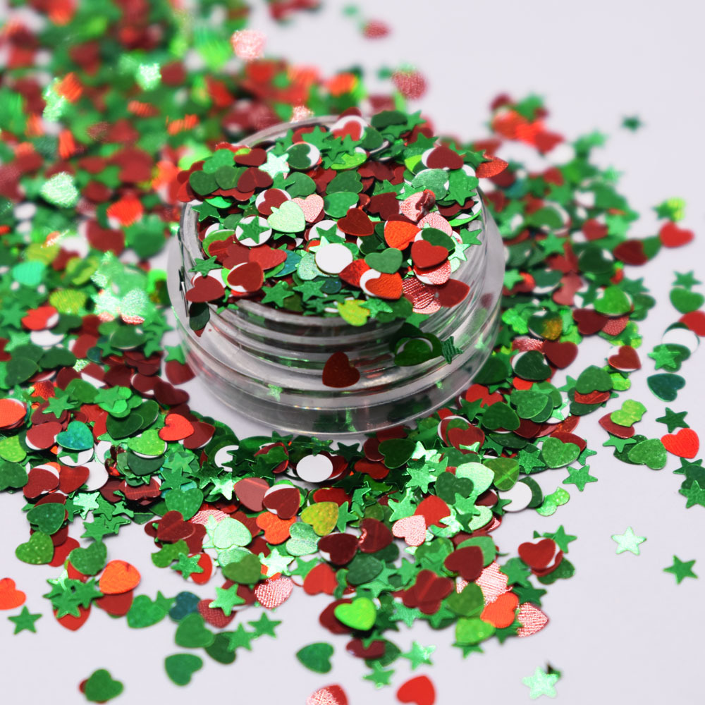 different shapes mixes glitter