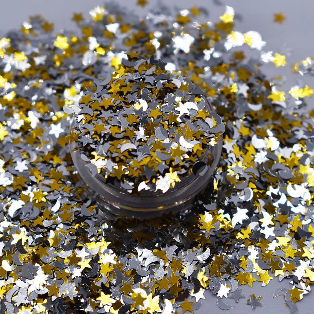 different shapes mixes glitter