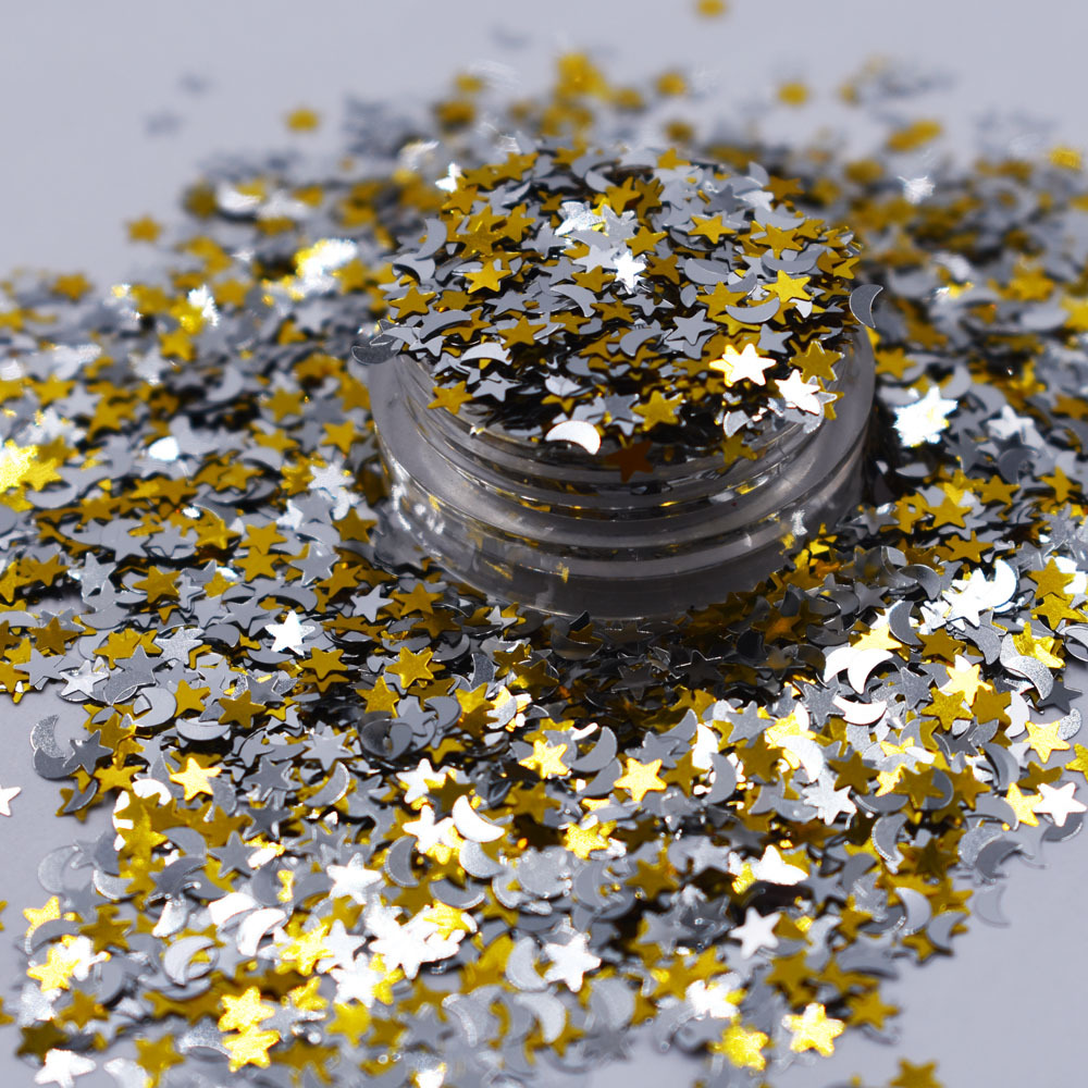 different shapes mixes glitter