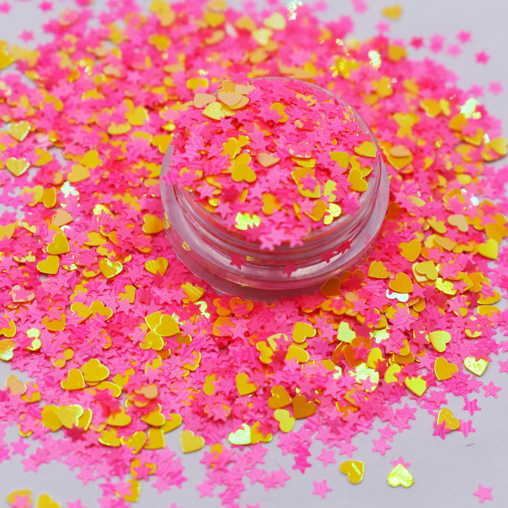 different shapes mixes glitter