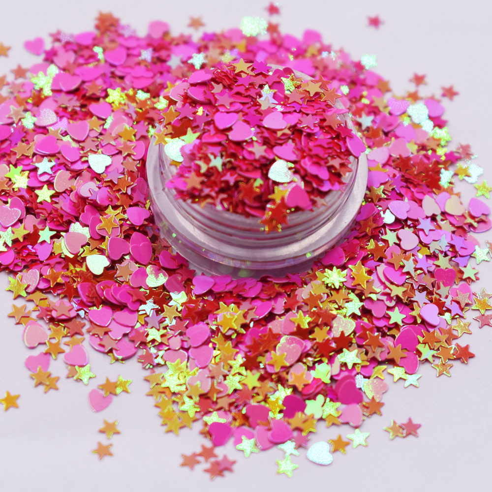 different shapes mixes glitter