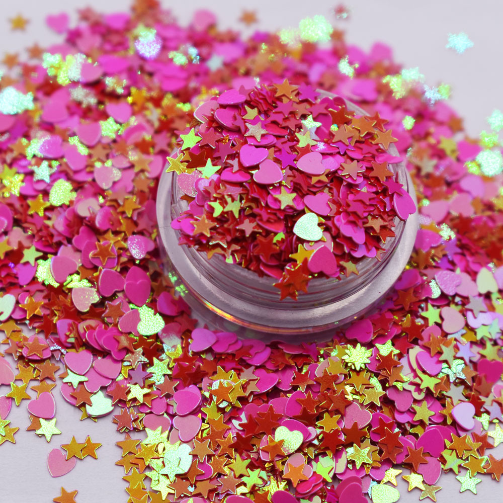 different shapes mixes glitter