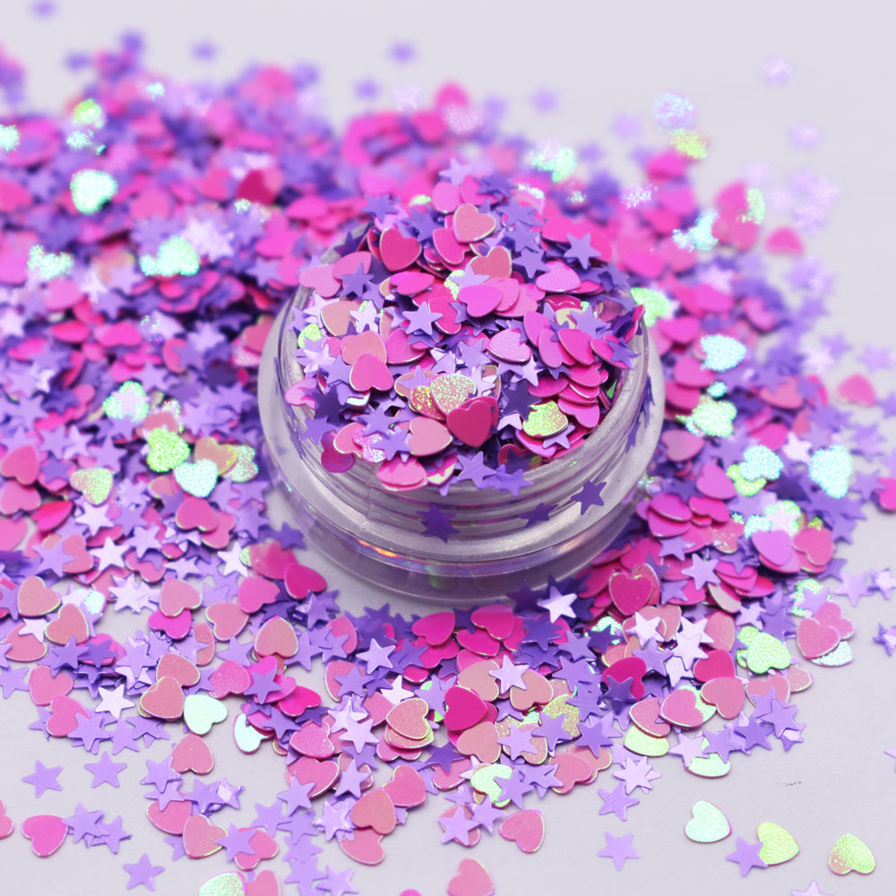different shapes mixes glitter