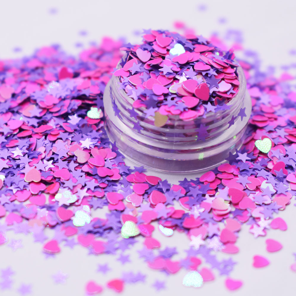 different shapes mixes glitter