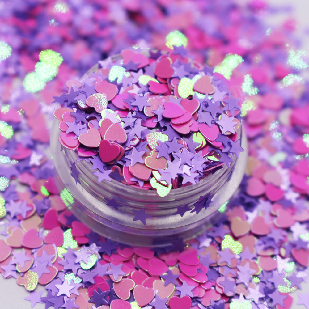 different shapes mixes glitter