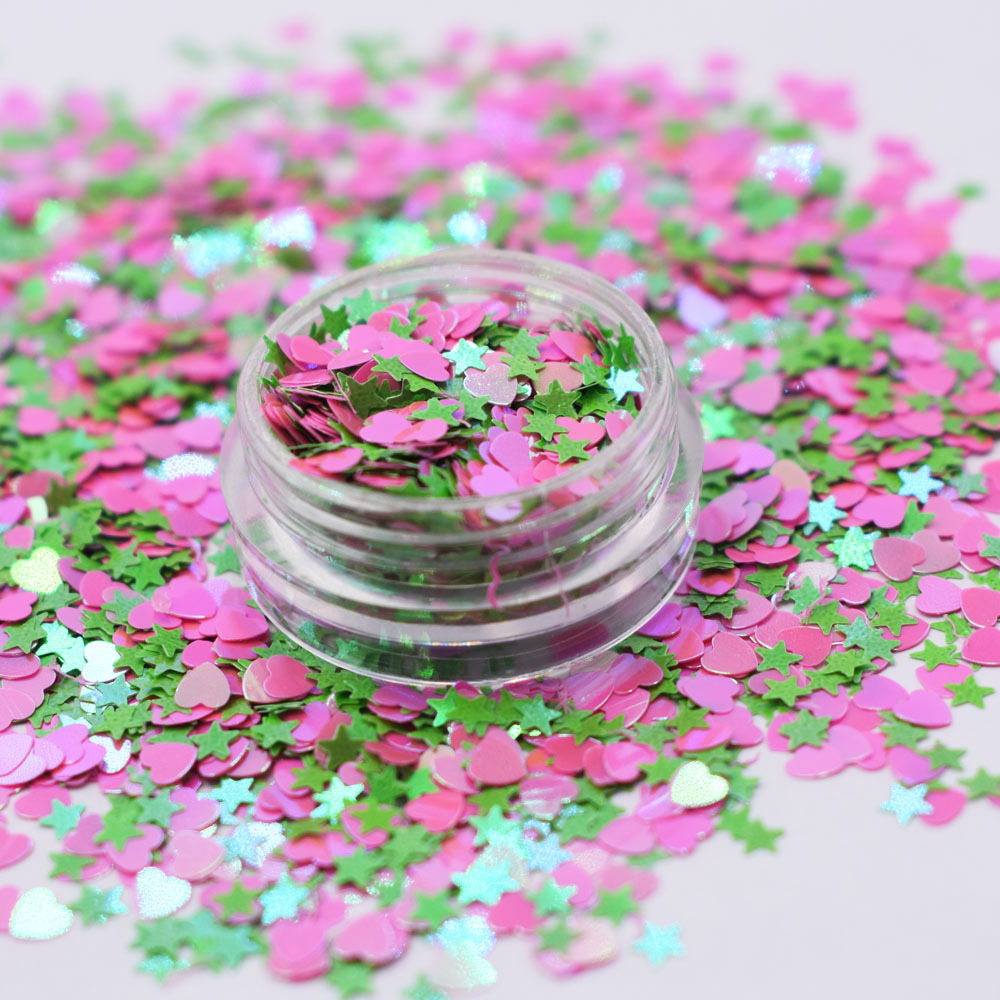 different shapes mixes glitter
