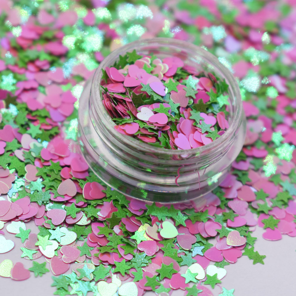 different shapes mixes glitter