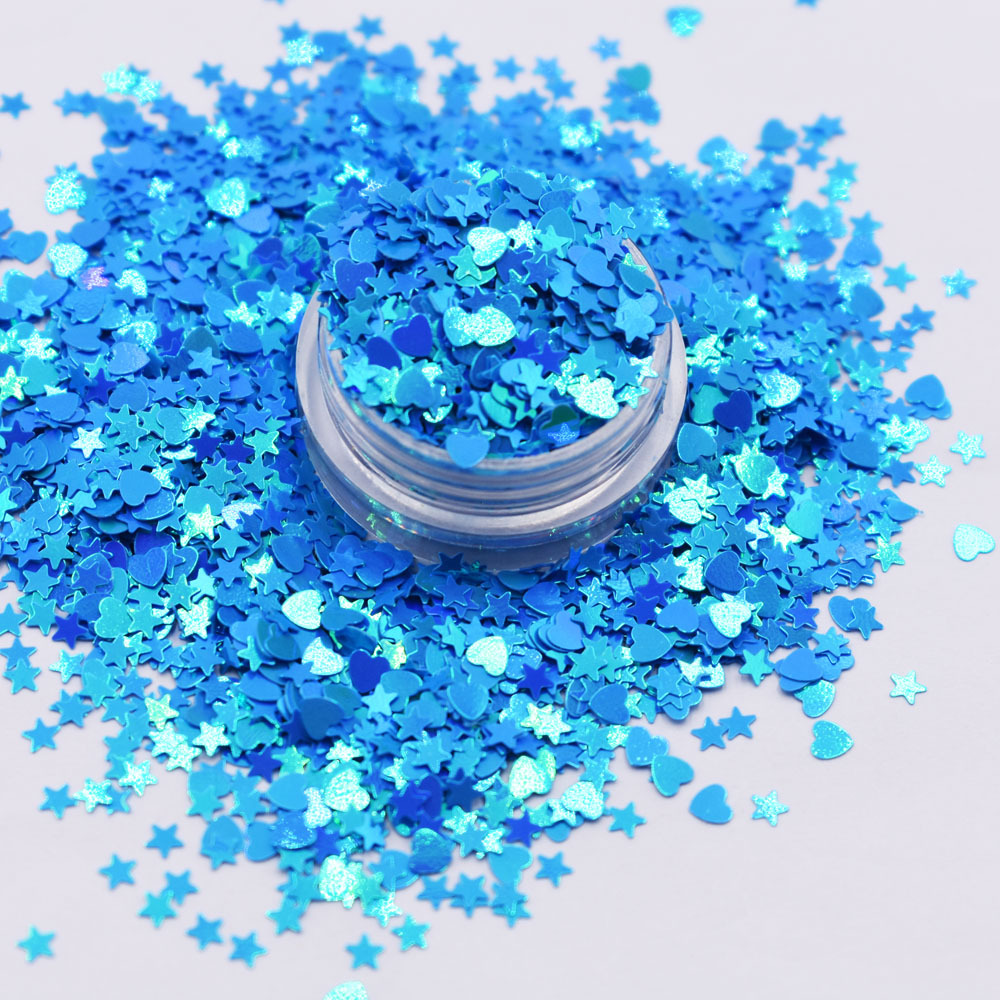 different shapes mixes glitter