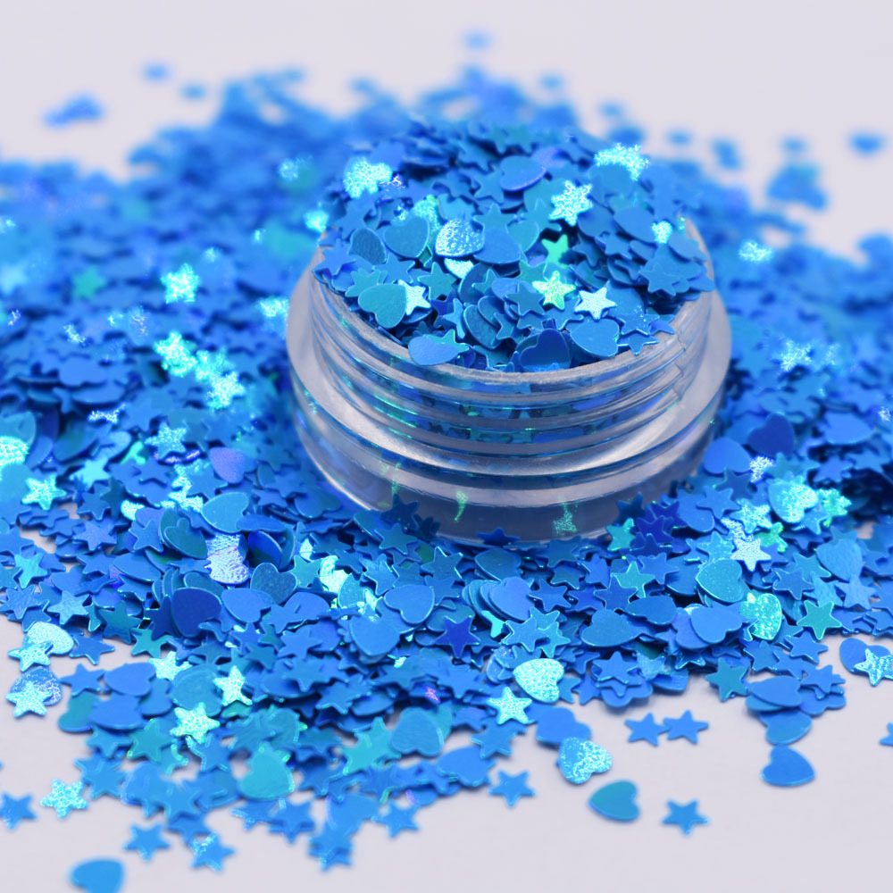 different shapes mixes glitter