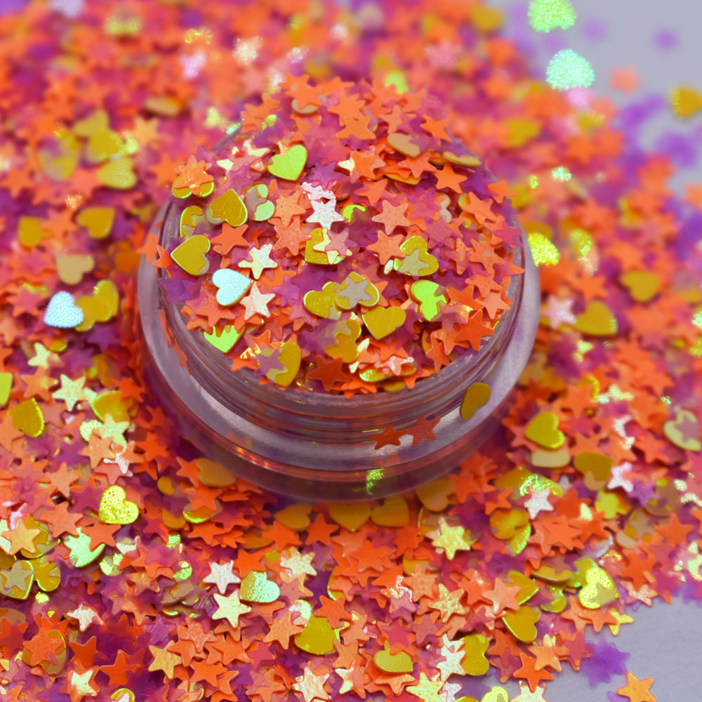 different shapes mixes glitter