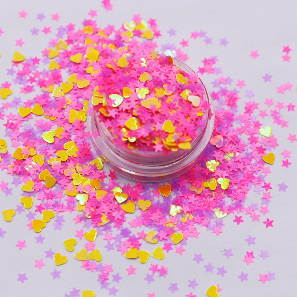 different shapes mixes glitter