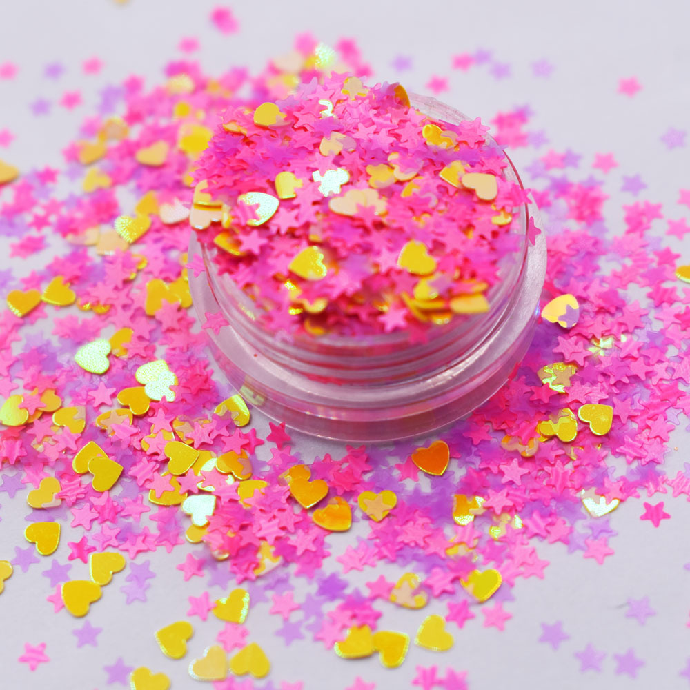 different shapes mixes glitter