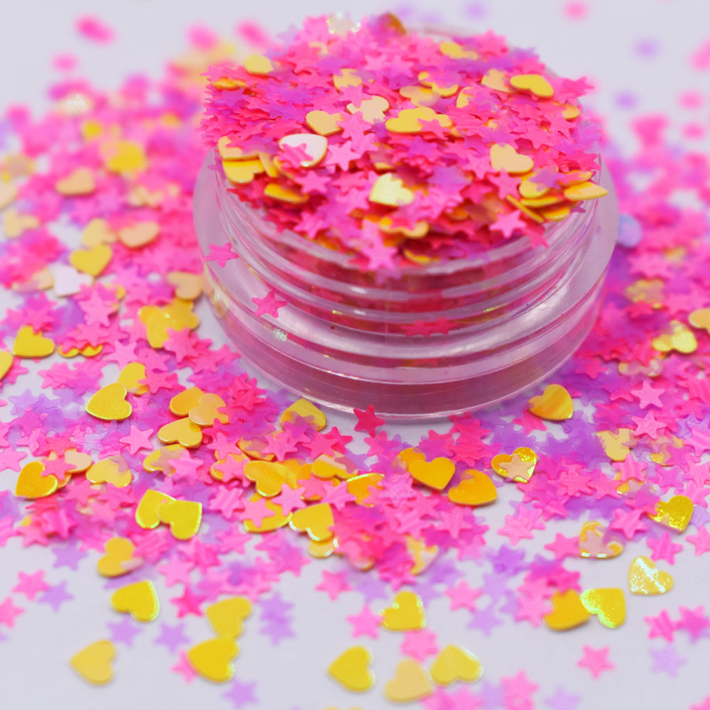 different shapes mixes glitter