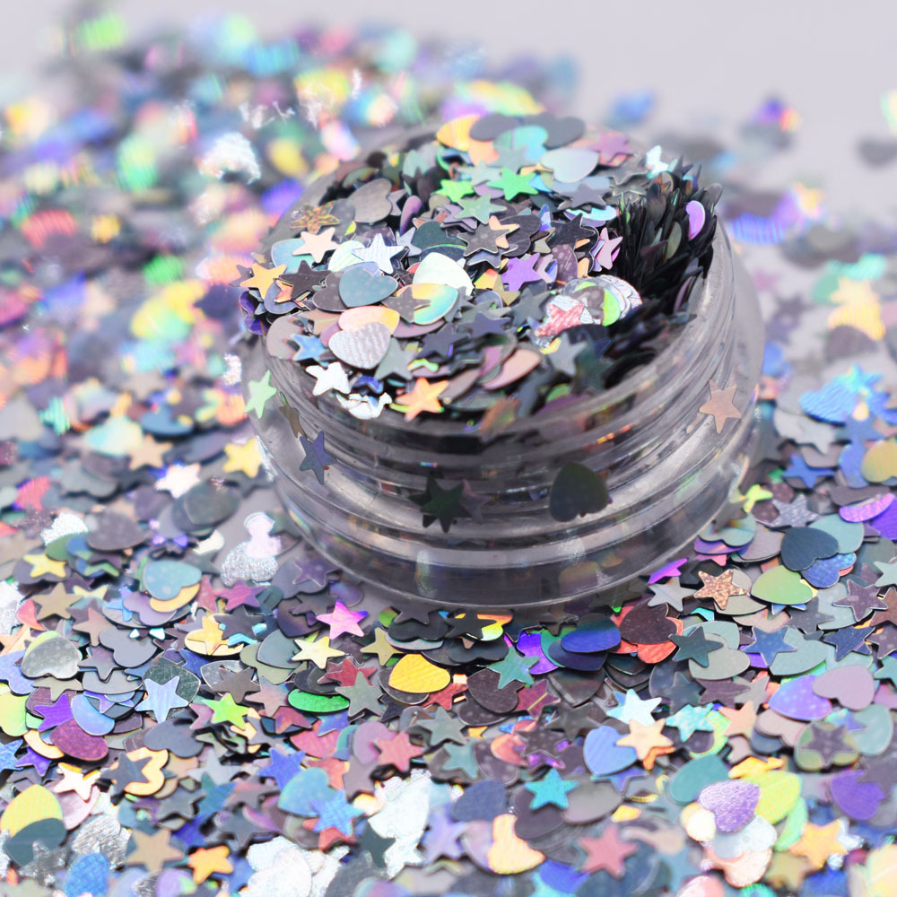 different shapes mixes glitter