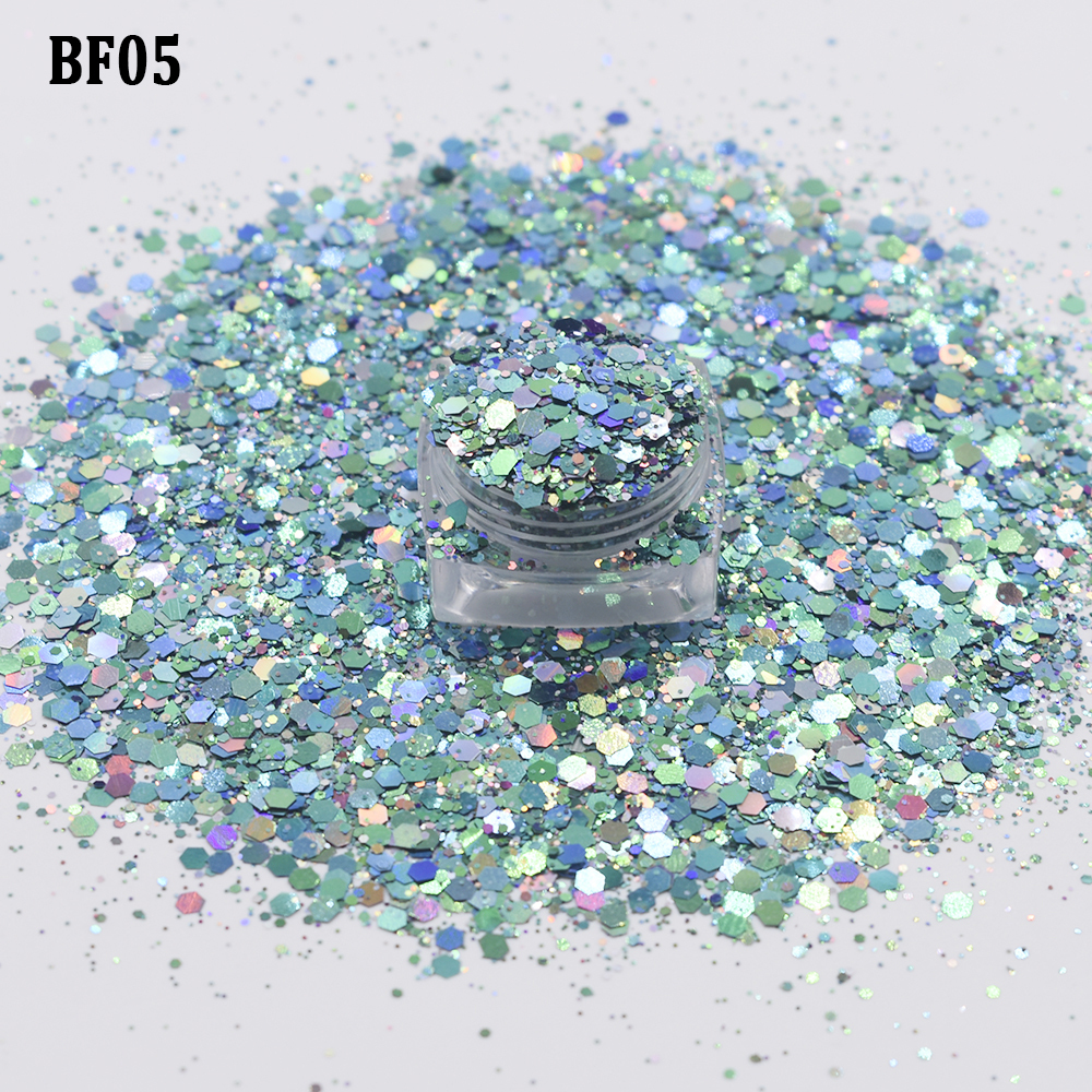 Color Shifting and Silver Mix Glitter