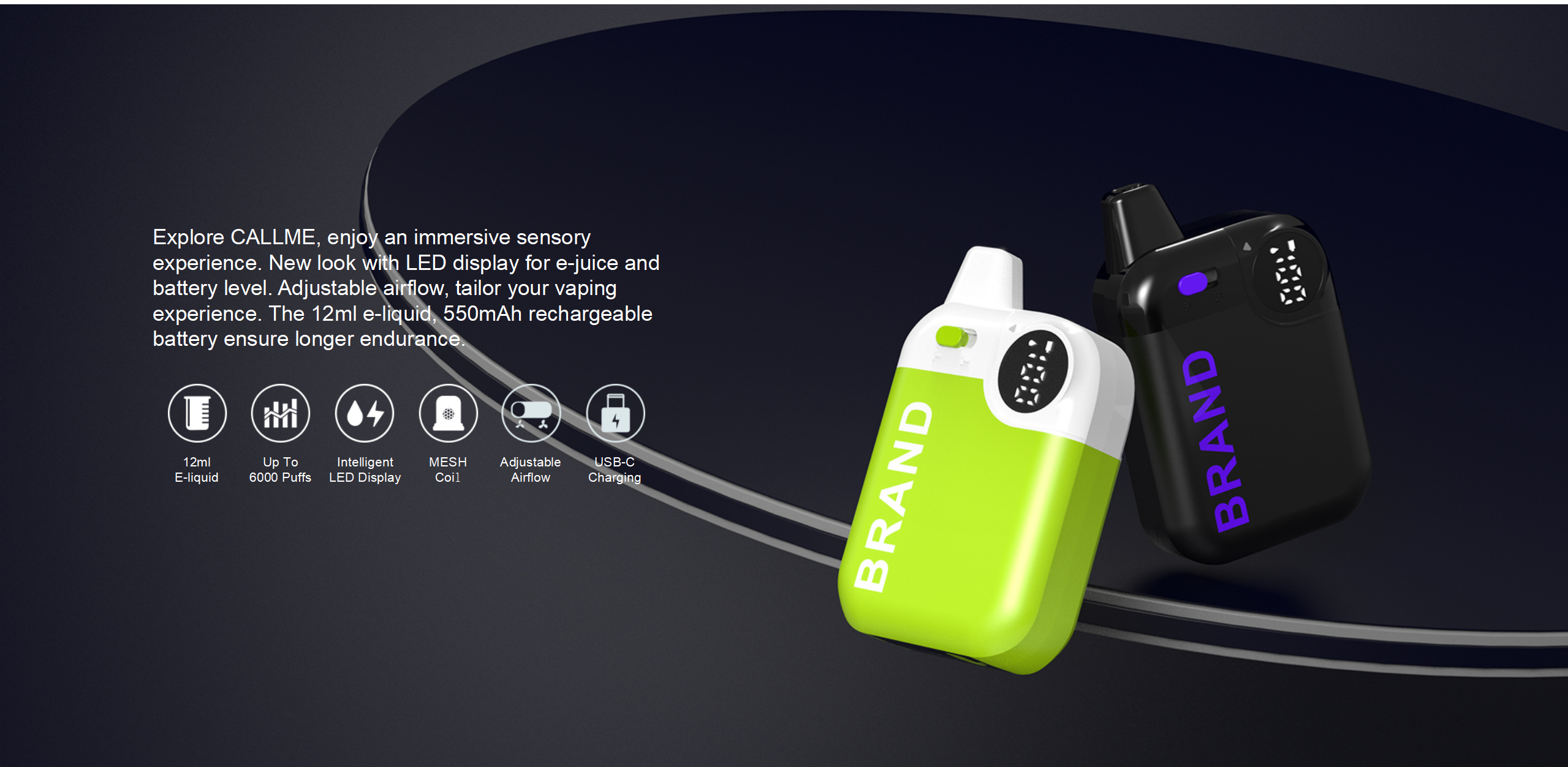 VEPATO CALLME 6000puffs disposable vape device with a smart LED display