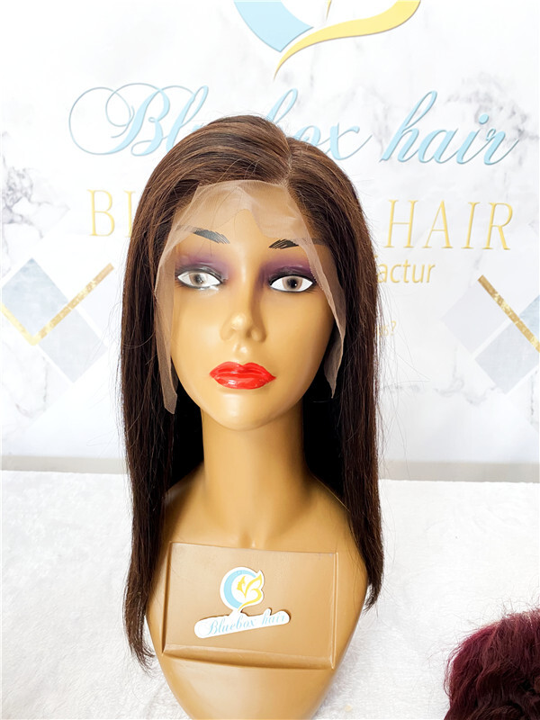 13X4 Full Frontal Transparent Lace Bob Wig Chocolote Brown Color ...
