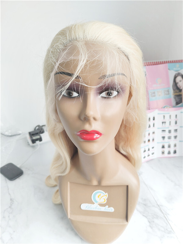 13X4 HD Lace Full Frontal Wig Blonde Color Body Wave Hair Blue Box Hair