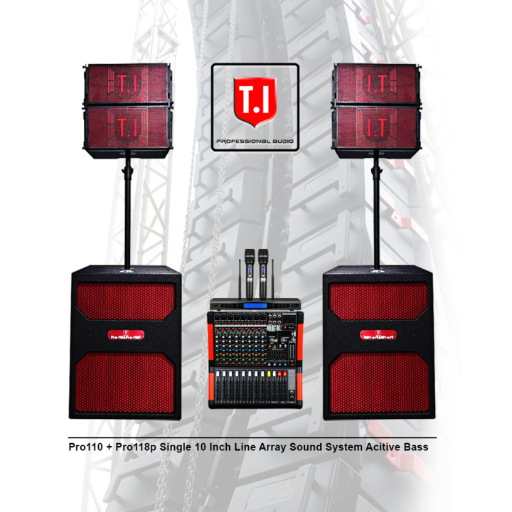 pro 110 + pro 118p single 10 inch line array sound system acitive bass