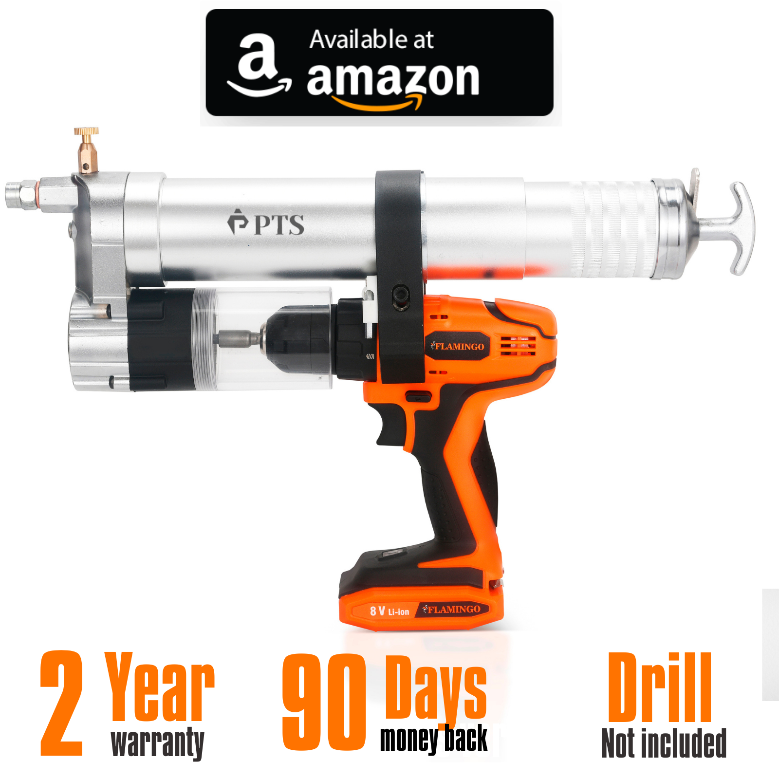 PTS Grease Gun Attachment for Cordless Drill Transform an Impact Driver ...