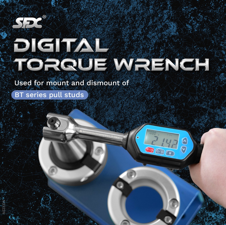 SFX BT50 Pull Studs Digital Torque Spanner Wrenches Achieve High Precise