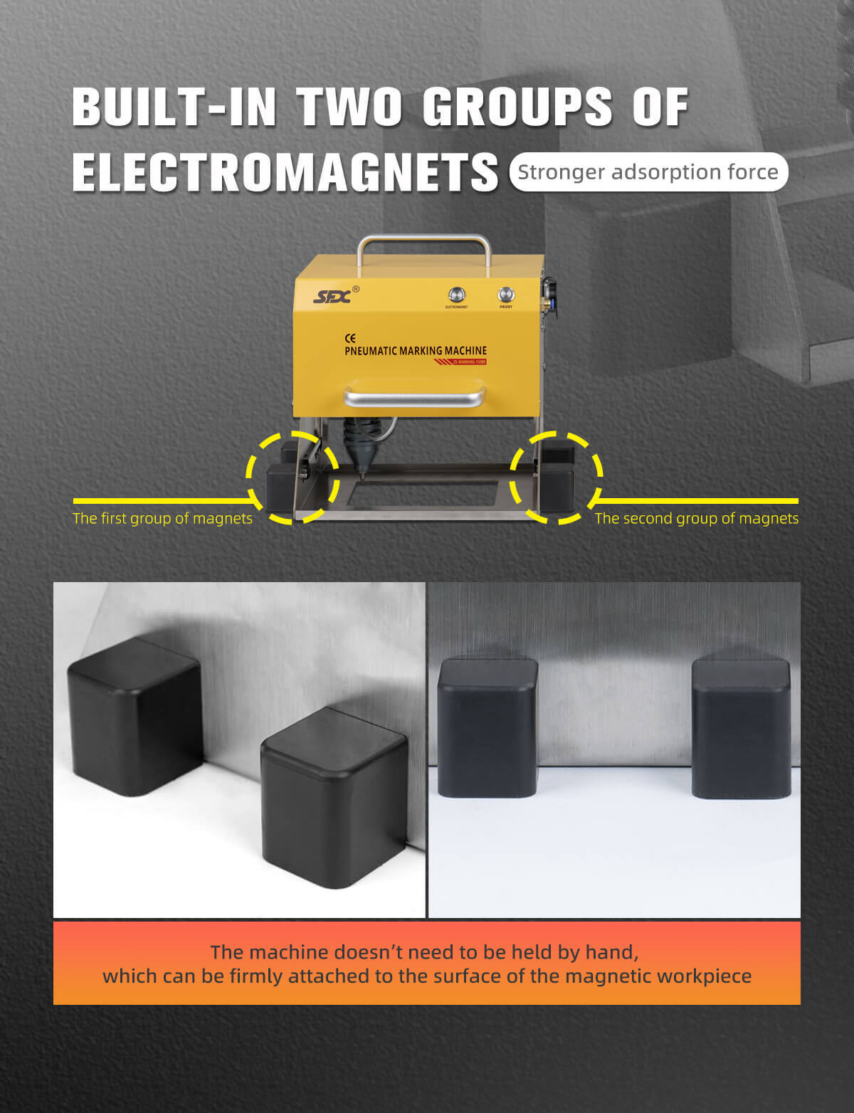 100W Pneumatic Marking Machine Enhanced Type 150*80MM Marking Range