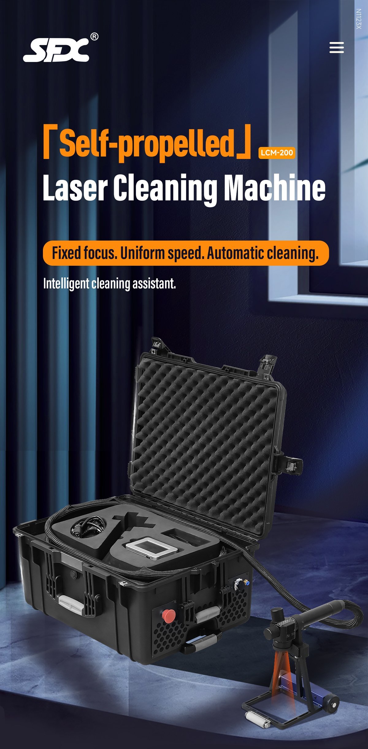 SFX 200W Pulse Laser Cleaning Machine Self-Propelled Automatic Cleaning Laser Rust Paint Oil ...
