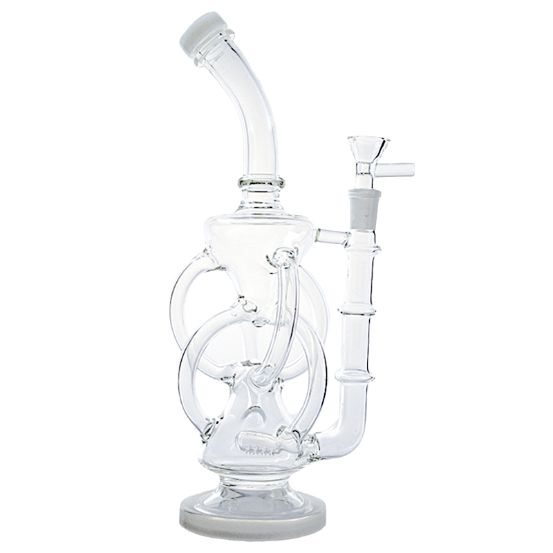Crazy Best Half Fab Egg Triple Recycler Dab Rigs Vortex Glass Bongs