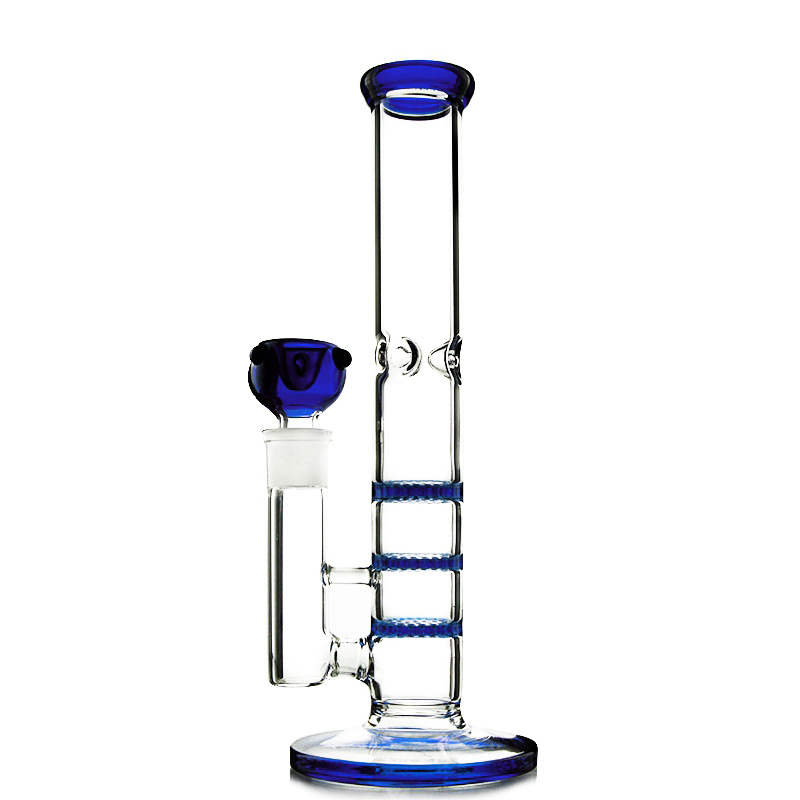 10 Inch Straight Tube Glass Bong Cheap Dab Rig W/ Showerhead Perc