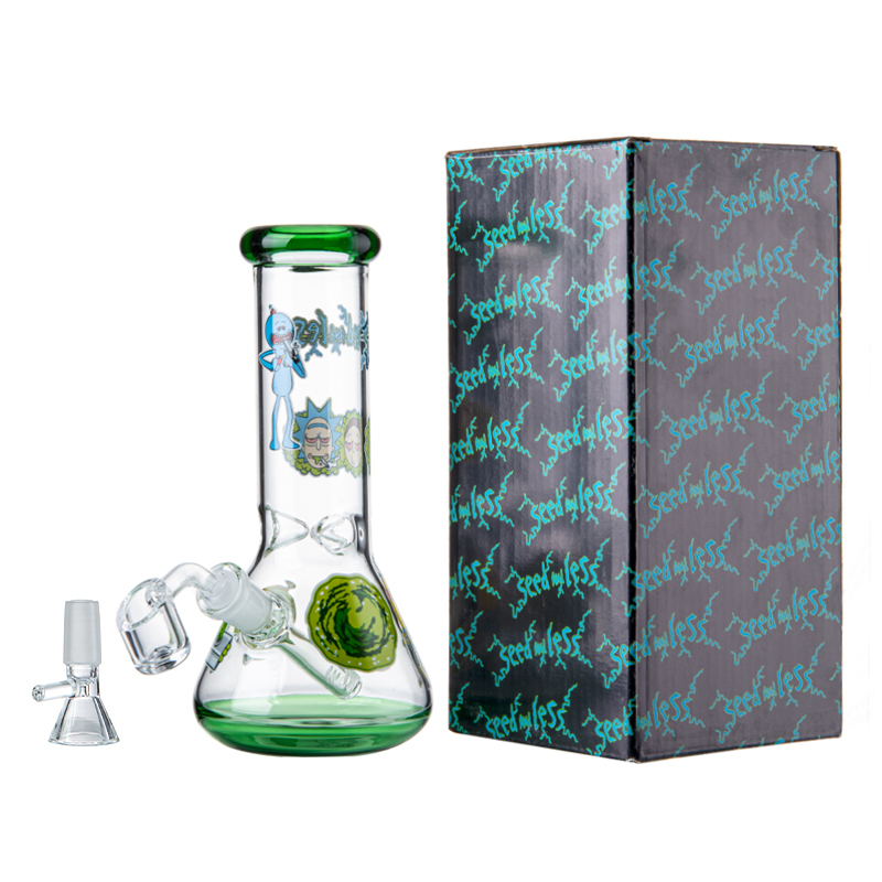 Cool Glow In The Dark Cheap Cartoon Bong Mini Dab Rig Glass Beaker ...
