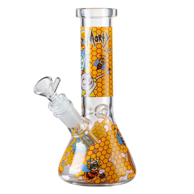 Cartoon Rick And Morty Mini Glass Beaker Bong Cheap Small Dab Rig Water ...