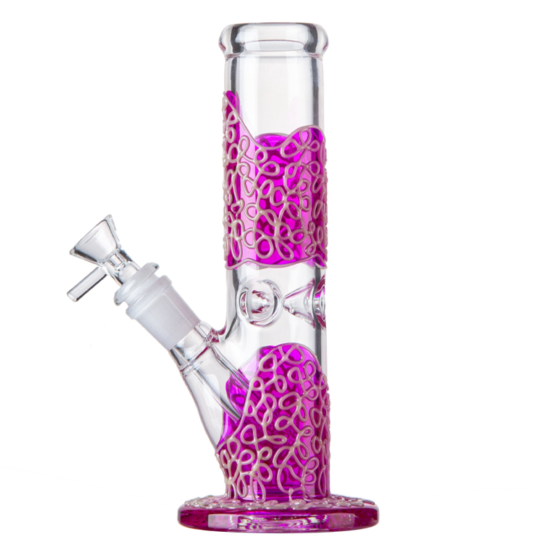 10 Inch Straight Tube Glass Bong Cheap Dab Rig W/ Showerhead Perc