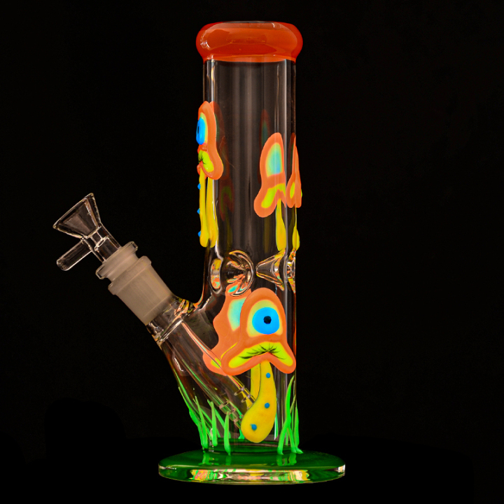 Cool Glow In The Dark Cheap Cartoon Bong Mini Dab Rig Glass Beaker ...