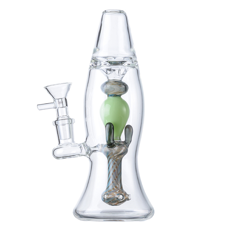 Mini Cheap Beaker Bong Glass Recycler Dab Rig Showerhead Perc Water Pipe