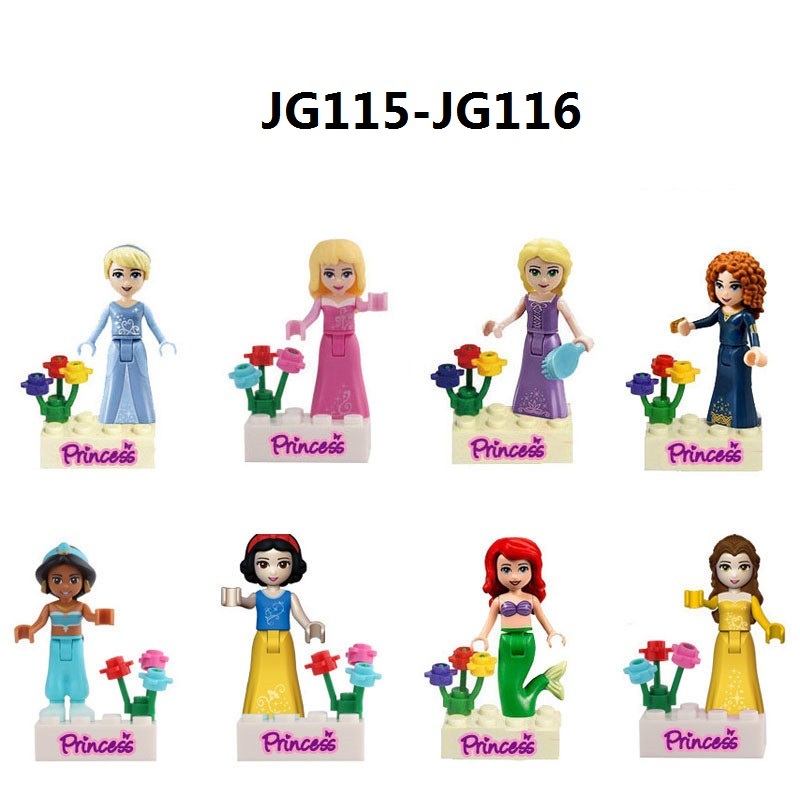 Jg115 Jg116 Set Sale Princess Girl White Snow Tinker Bell Fairy Tale Anna Elsa Hawkeye Friends