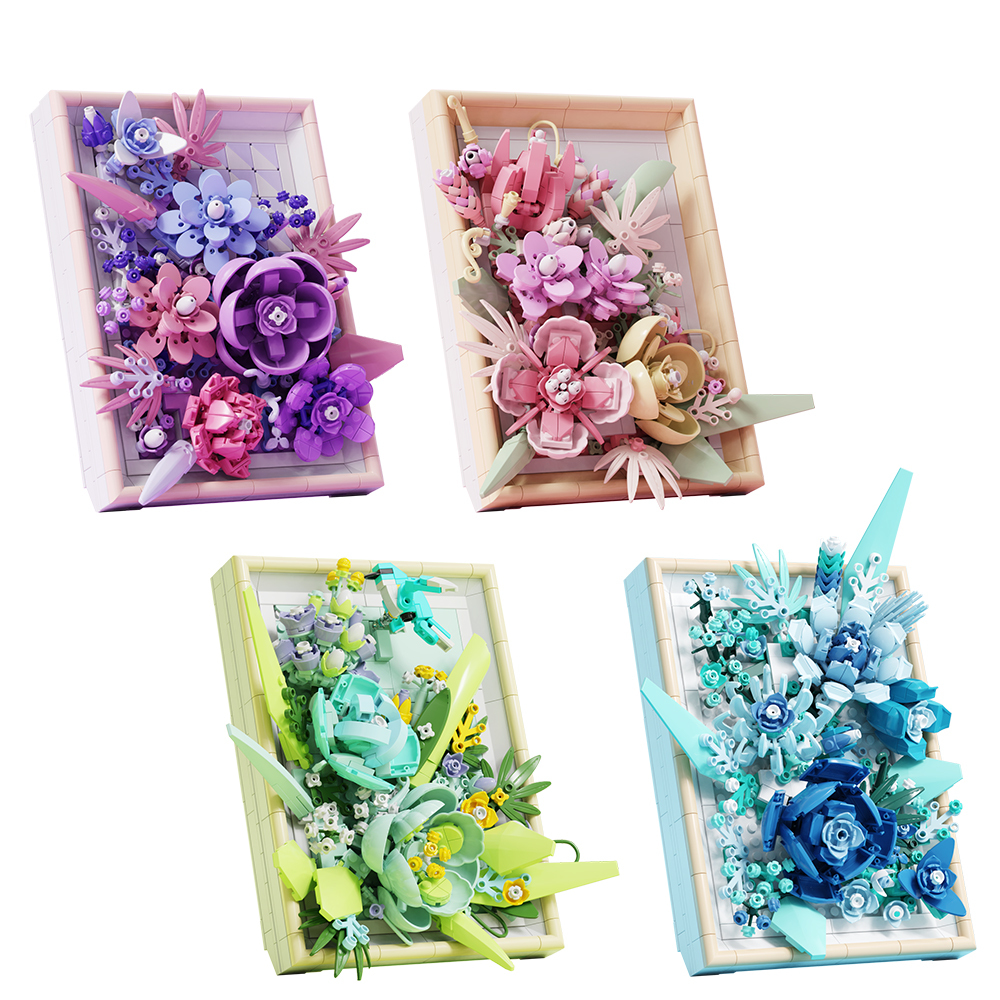 13060-13063 Photo Frame Flower Desk Decoration Creative MOC Building ...