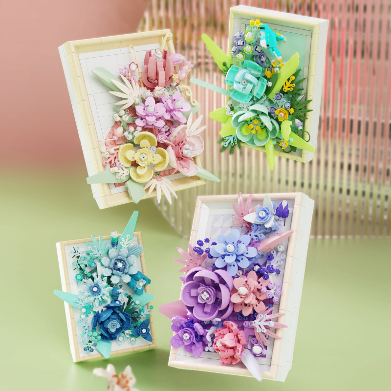 13060-13063 Photo Frame Flower Desk Decoration Creative MOC Building ...