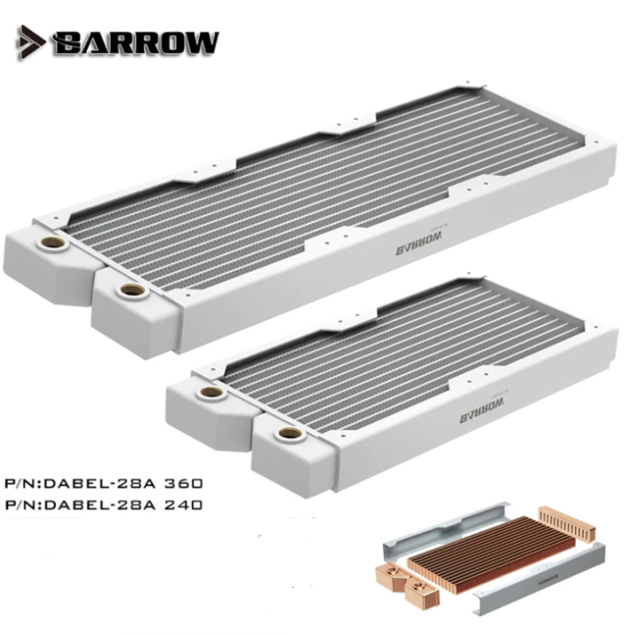 Barrow Radiator Dabel-28a 240/360 Copper G1/4" Thread White 240MM 360MM ...