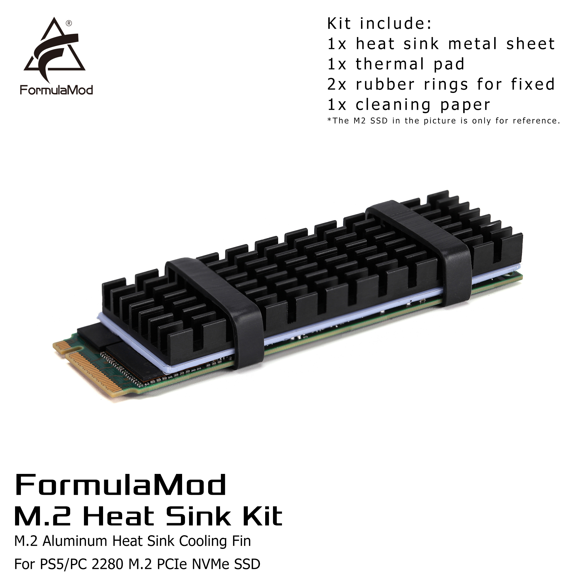 FormulaMod M.2 Heat Sink Kit, M.2 Aluminum Heat Sink Steel Cooling Fin ...