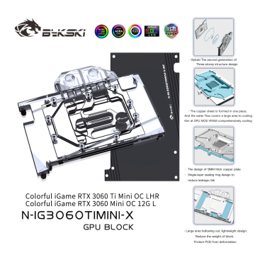 Bykski GPU Water Block For Colorful iGame RTX 3060 Ti Mini OC LHR / RTX ...