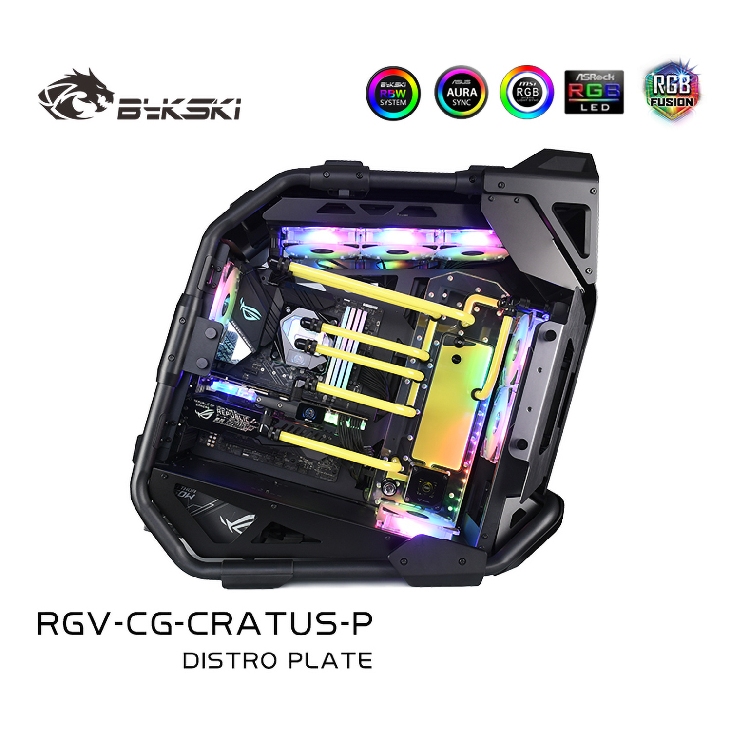Bykski Distro Plate Kit For Cougar Cratus Case, 5V A-RGB Complete Loop ...