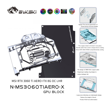 Bykski GPU Water Block For MSI RTX 3060 Ti AERO ITX 8G OC LHR, Full ...