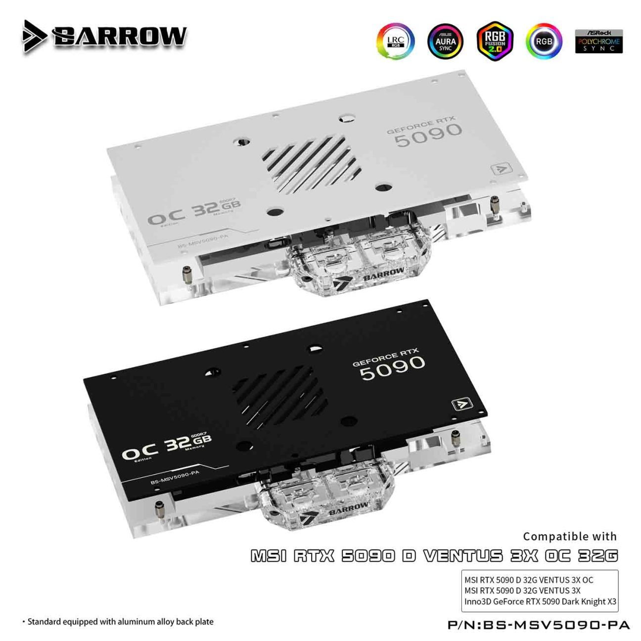 Barrow BS-MSV5090-PA MSI 5090 Ventus 3X Water Block
