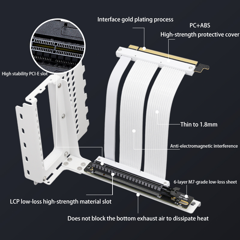 Formulamod GPU Vertical Mounting Bracket Kit , PCIe 5.0 X16 Riser Cable ...